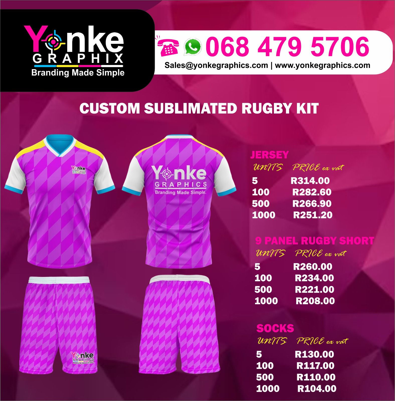 Custom Sublimated Rugby Socks – Yonke Graphics